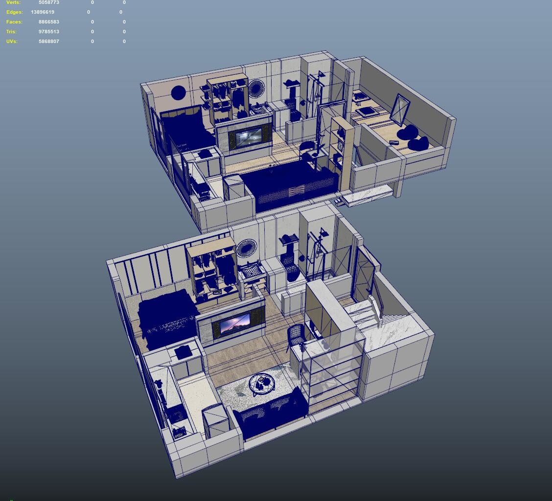Floorplan apartment duplex 3D - TurboSquid 1597161