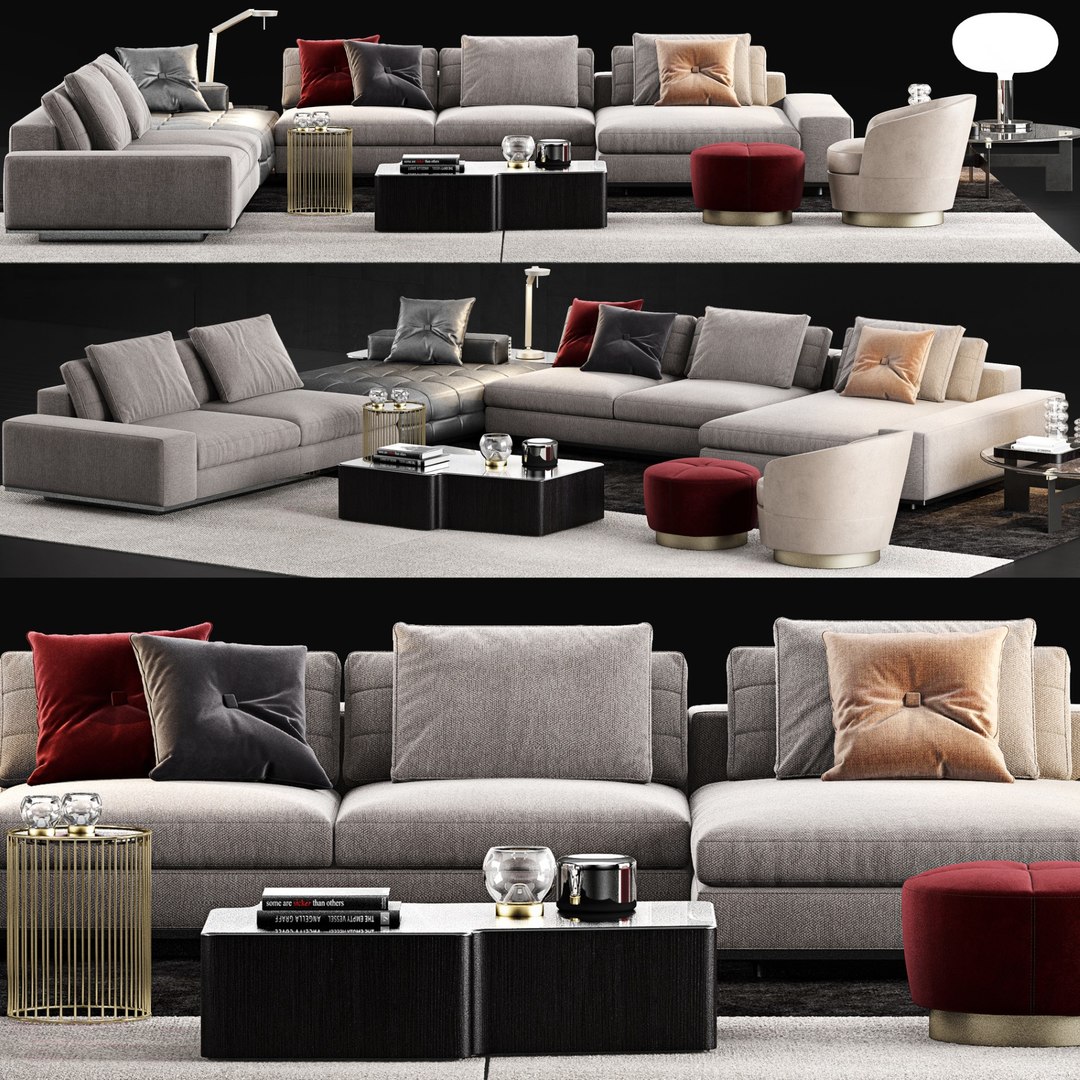 3D model minotti lawrence sofa - TurboSquid 1597540