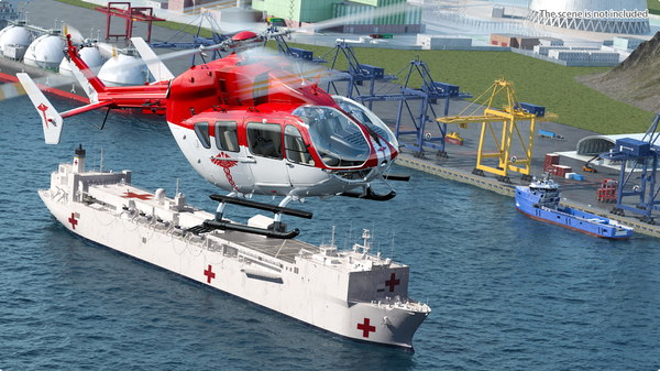 Hospital ship medical helicopter model - TurboSquid 1597415