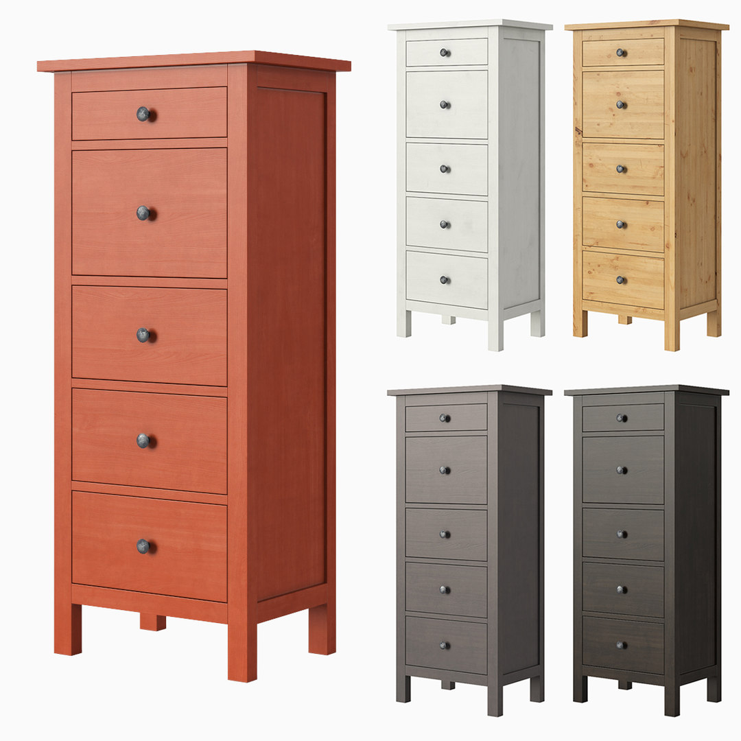 modelo 3d Cómoda de 5 cajones IKEA HEMNES - TurboSquid 1597154