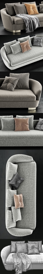 3D minotti jacques sofa model - TurboSquid 1598005