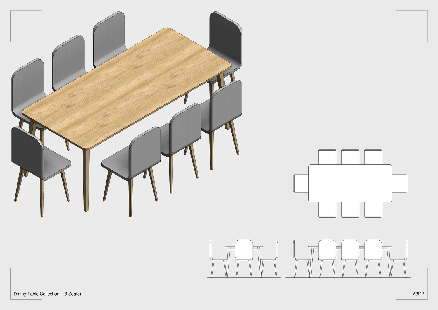 Parametric revit dining table 3D model - TurboSquid 1588352