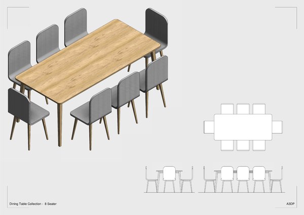 Parametric revit dining table 3D model - TurboSquid 1588352