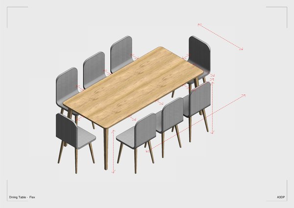 modelo 3d Mesa de comedor paramétrica Revit - TurboSquid 1588352