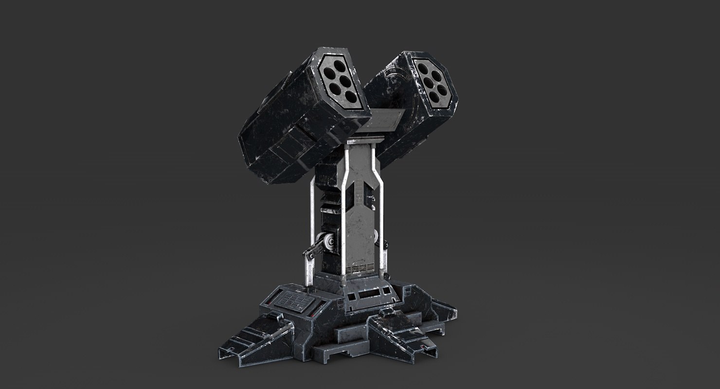 Rocket turret rigged 3D model - TurboSquid 1597741