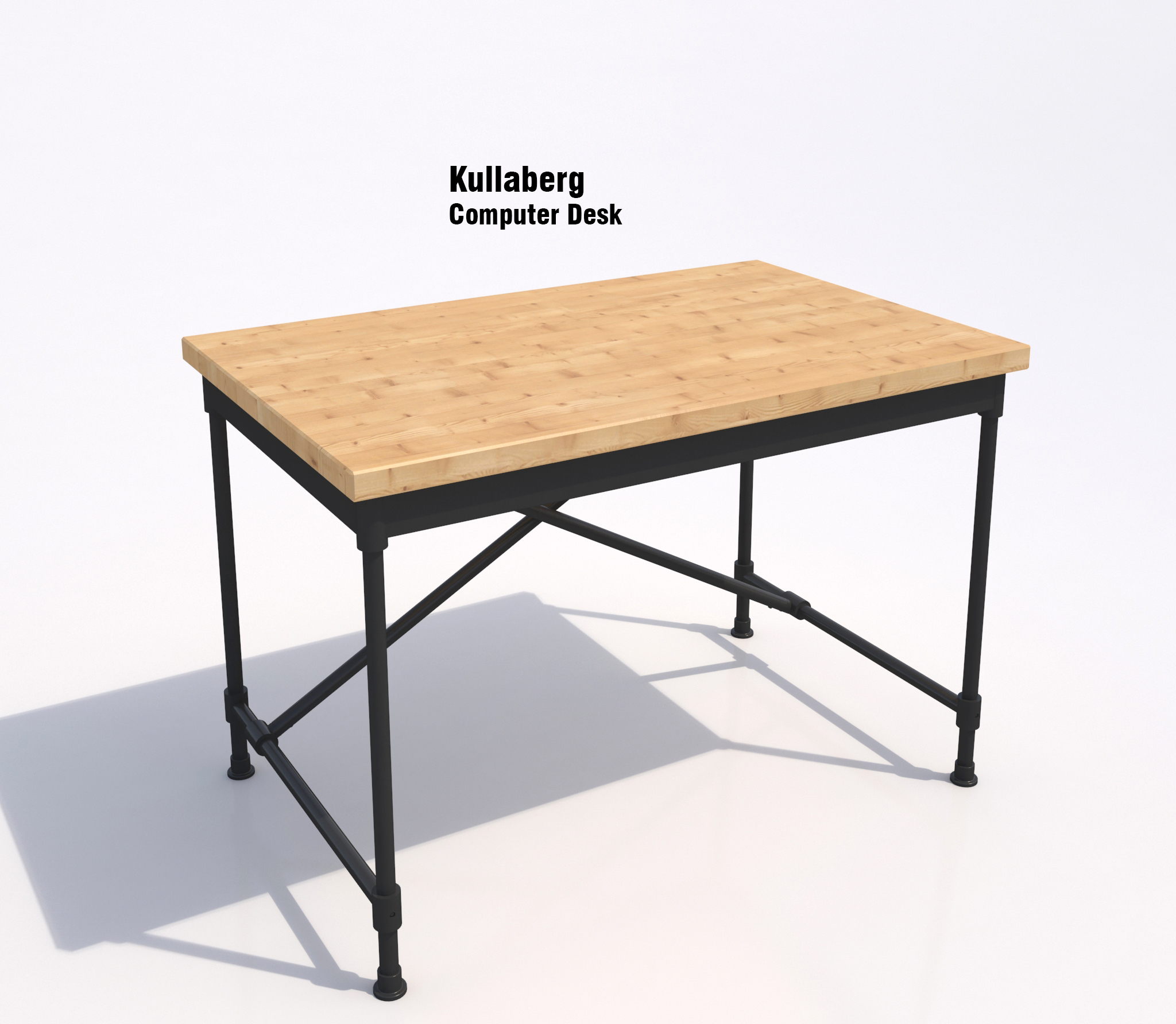 3d ikea kullaberg computer desk model