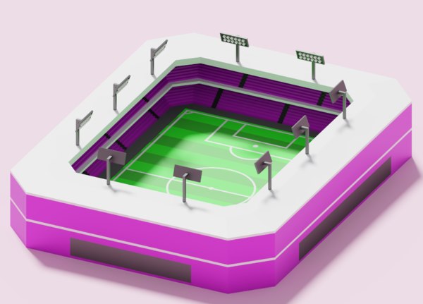 Cartoon Fußball Fußballstadion 3D-Modell - TurboSquid 1597844