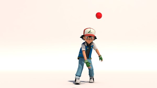Satoshi, personagem principal do Pokémon Ash Ketchum Modelo 3D ...