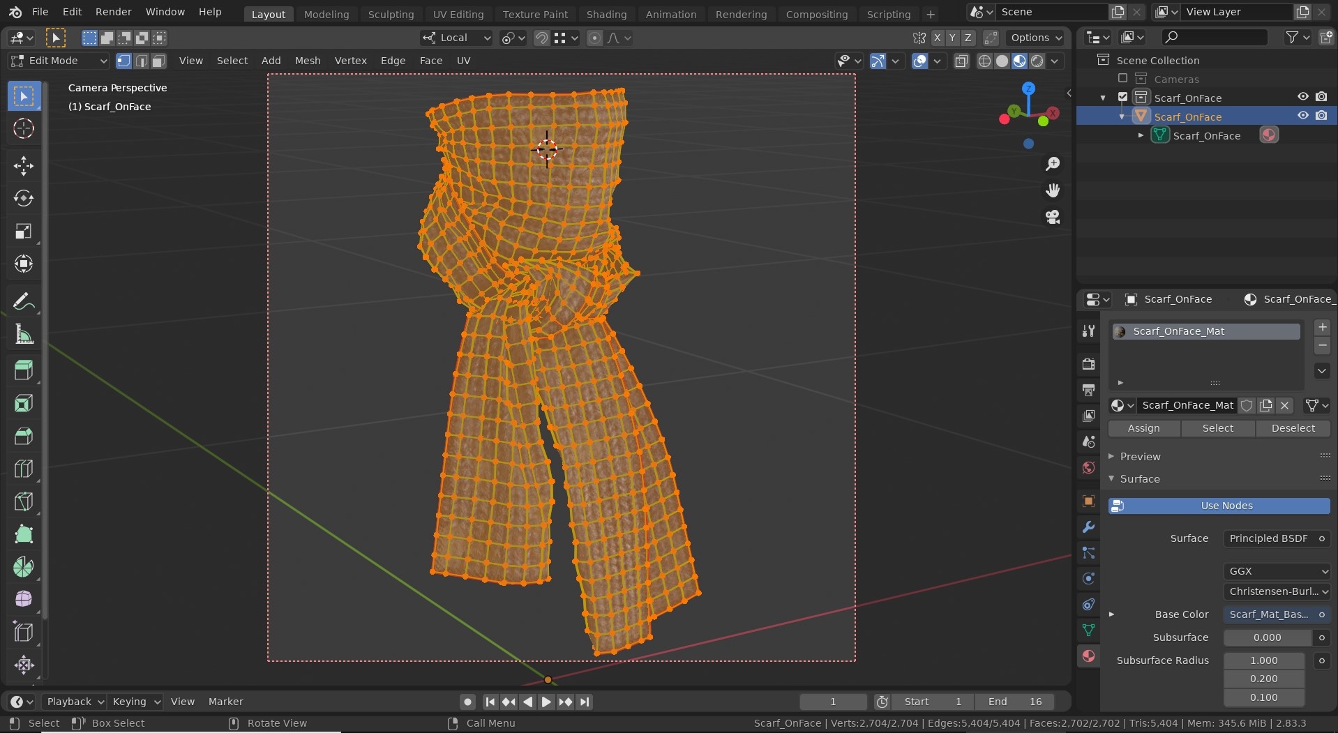 3D dirty scarf face - TurboSquid 1598025