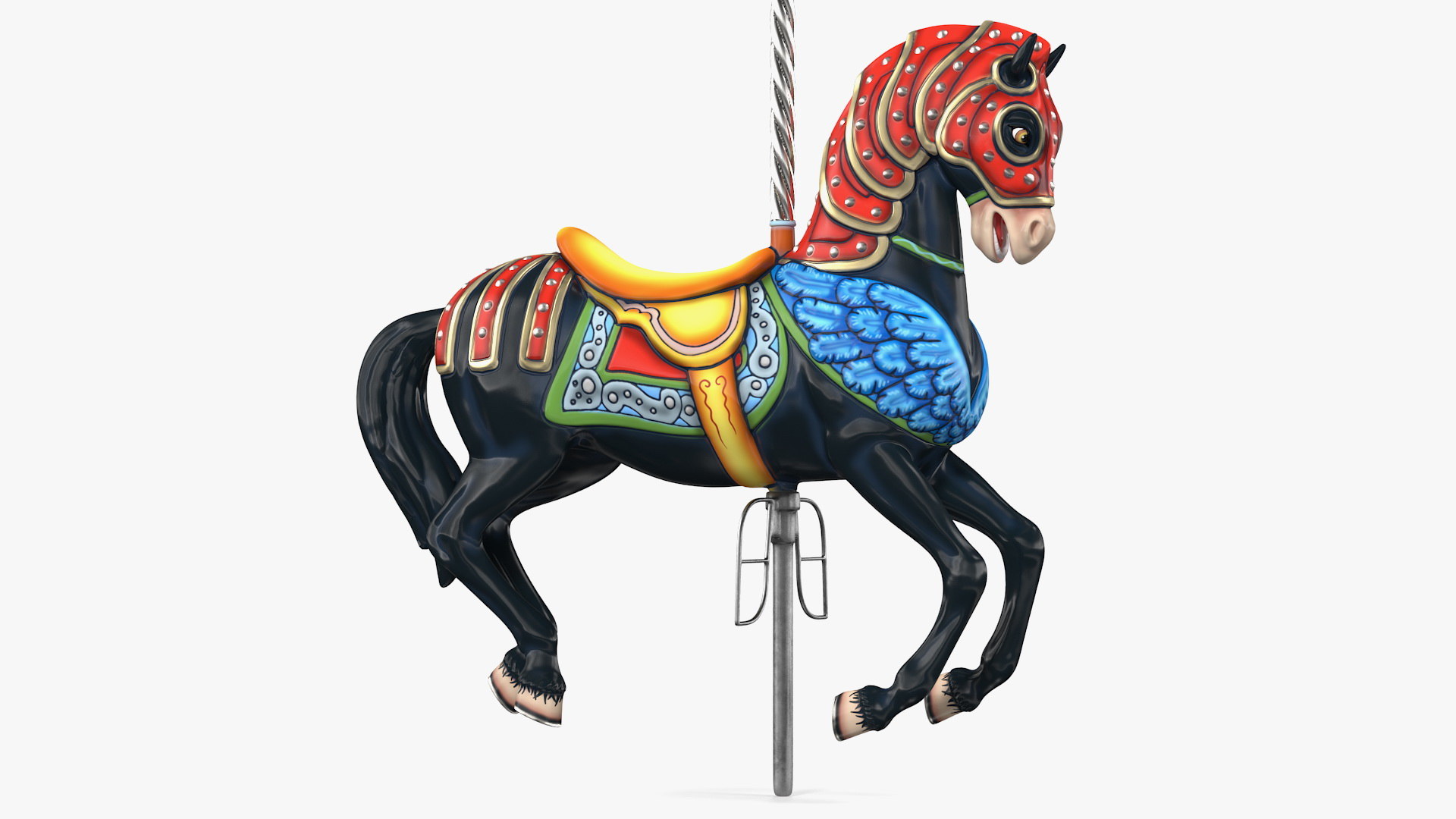 Carousel horse black model - TurboSquid 1598450