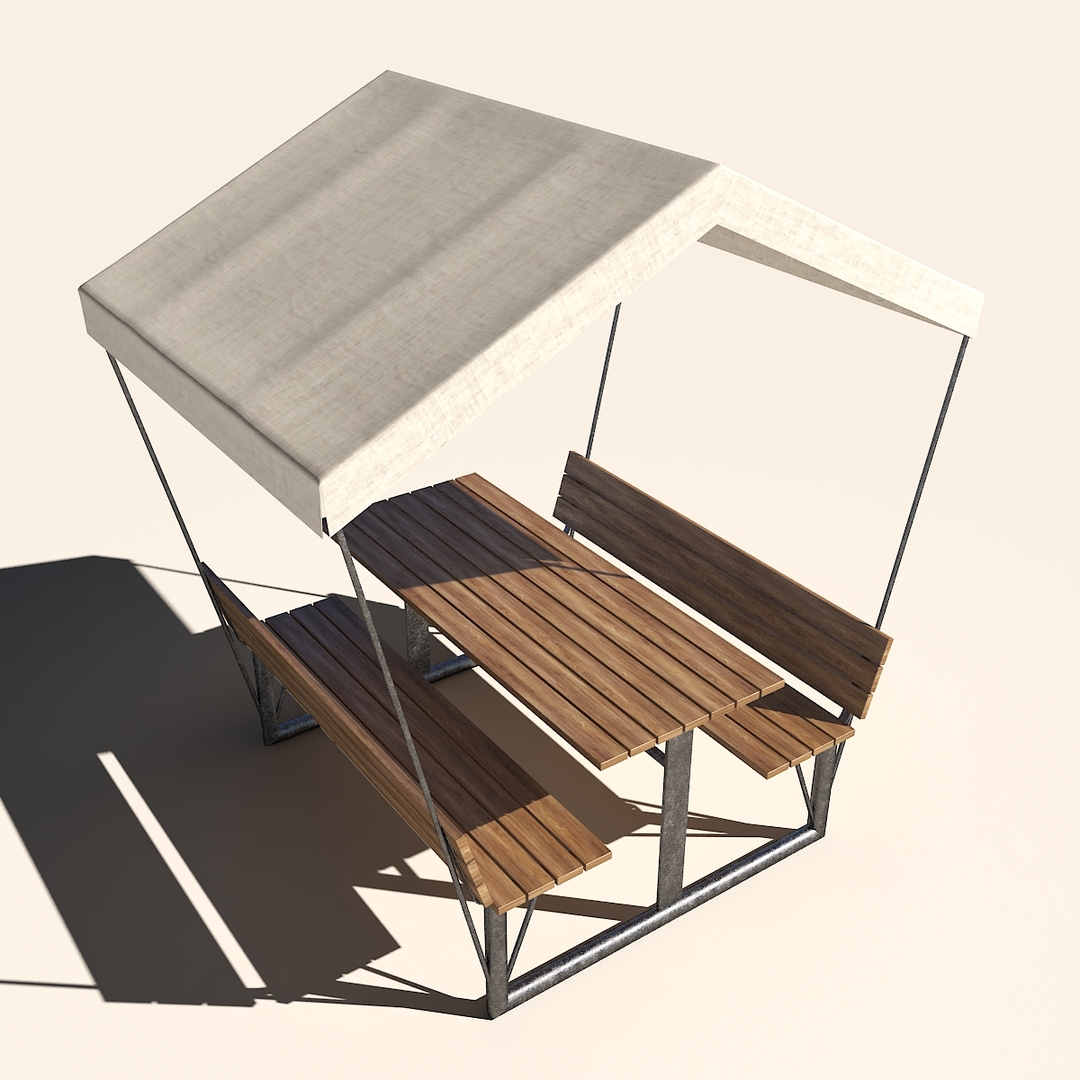 Street bench canopy 3D model - TurboSquid 1599132