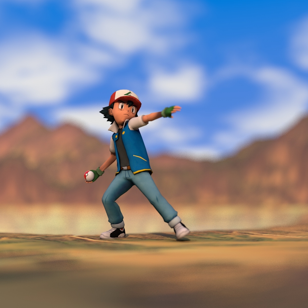 Satoshi, personagem principal do Pokémon Ash Ketchum Modelo 3D ...