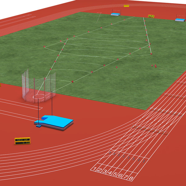Athletics track stadium 3D model - TurboSquid 1430310