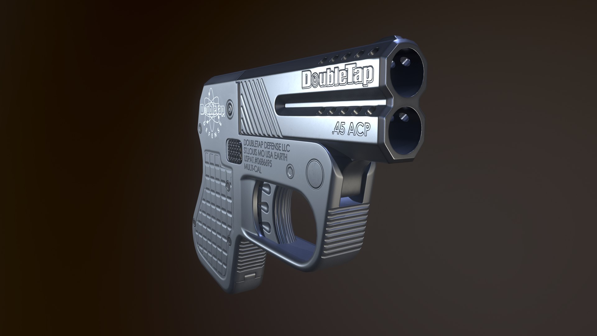 Modelo 3D Low-poly Heizer Double Tap Defense Derringer 45 acp Modelo 3D ...