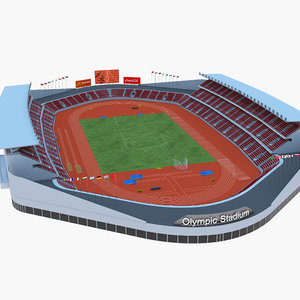 Athletics track stadium 3D model - TurboSquid 1430310