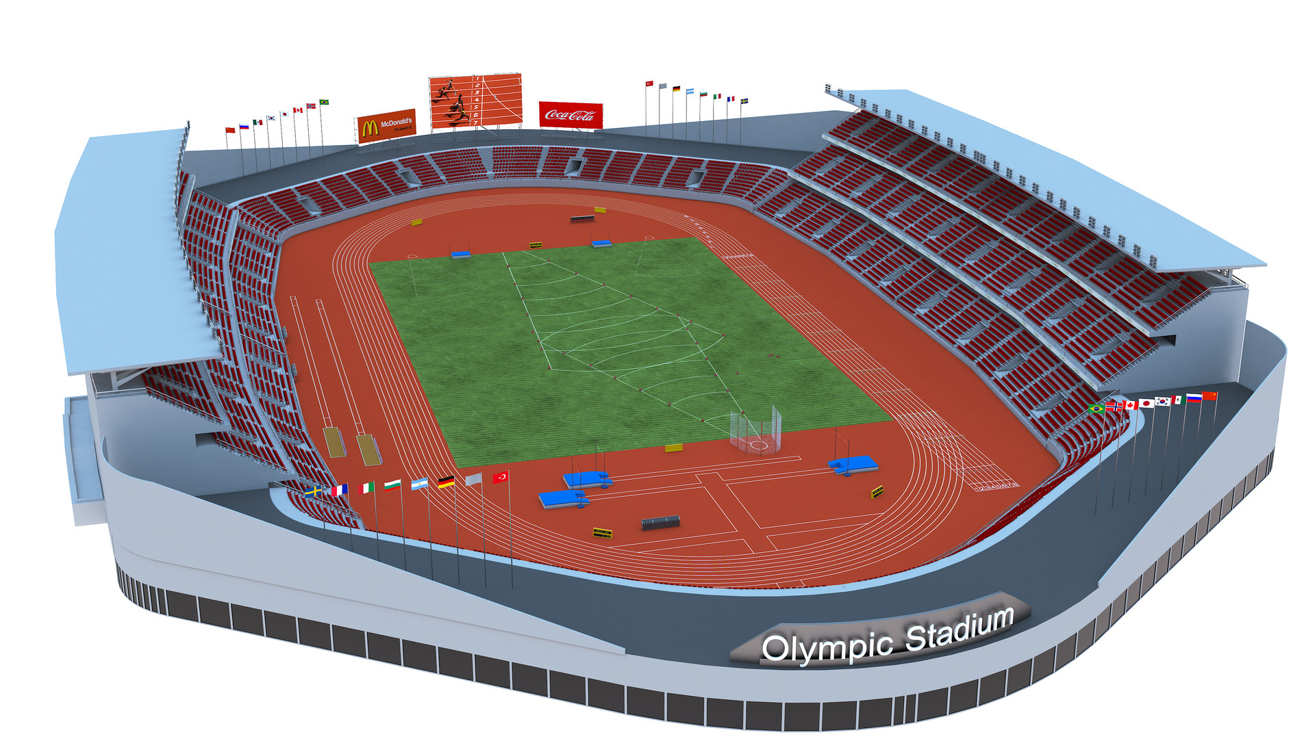 3D model athletics stadium olympic - TurboSquid 1599787