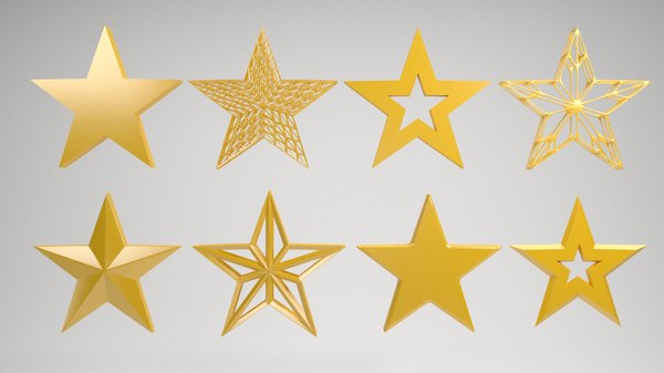 3d cartoon star rounded model