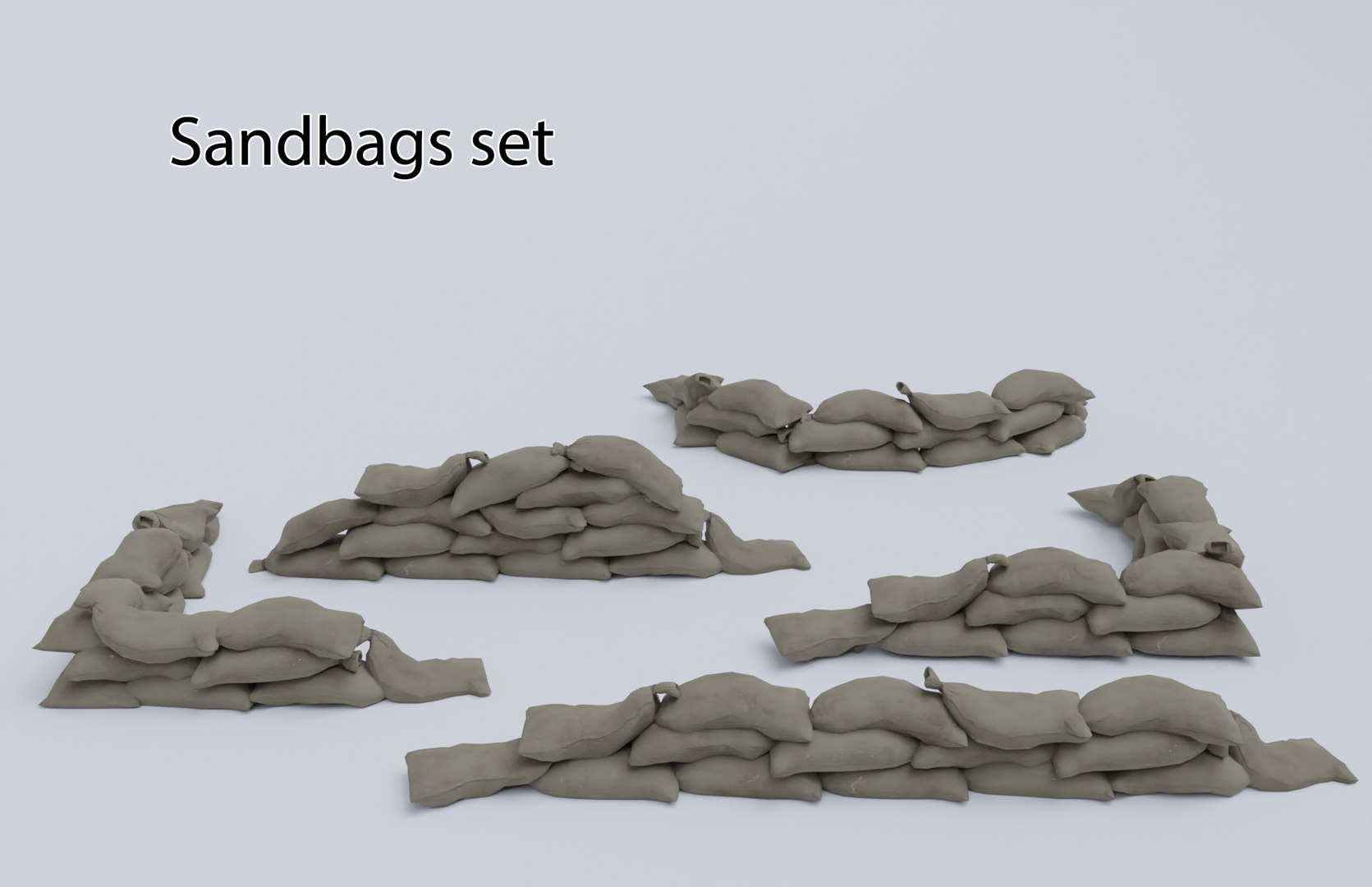 Set sandbags 3D - TurboSquid 1600117