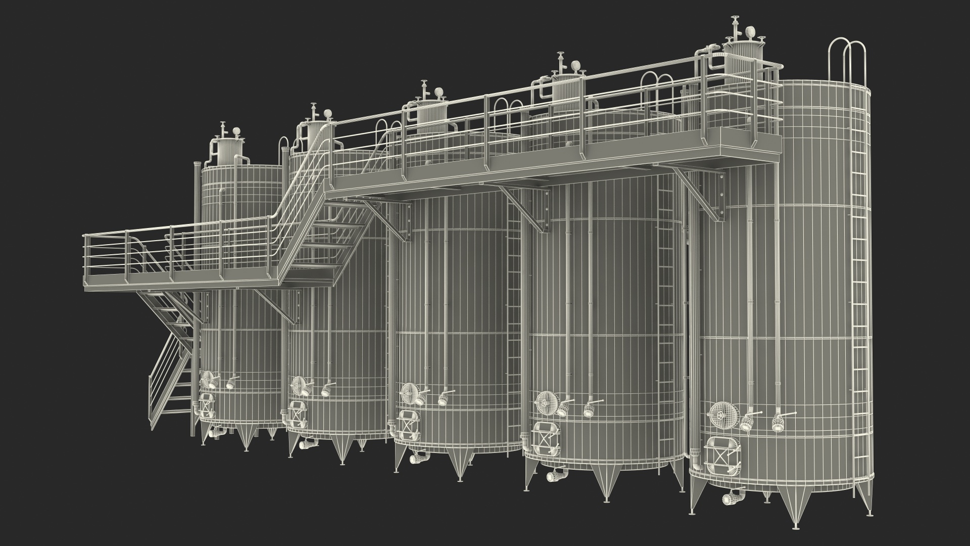 Stainless steel wine tanks 3D - TurboSquid 1600428