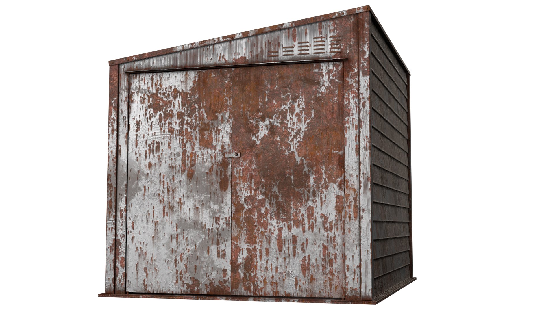 Old rusty metal shed model - TurboSquid 1601284