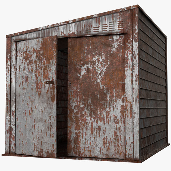 Old rusty metal shed model - TurboSquid 1601284