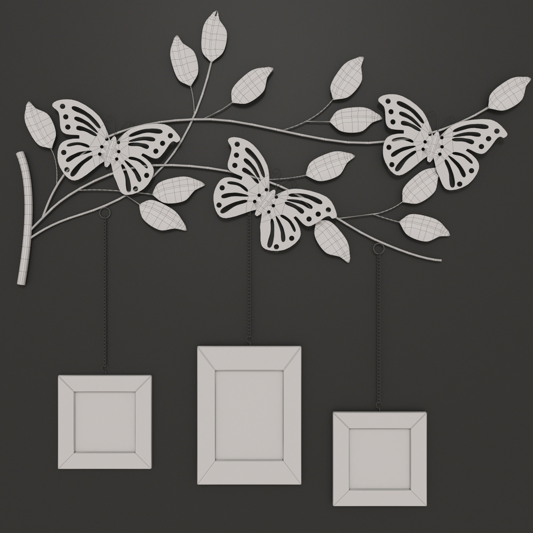 Butterfly frames wall decor 3D model - TurboSquid 1601534