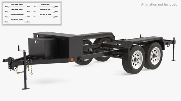 modèle 3D de Heavy Duty 4 Wheel Trailer Rigged - TurboSquid 1601679