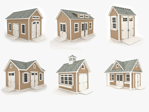 3d concept wooden garden shed