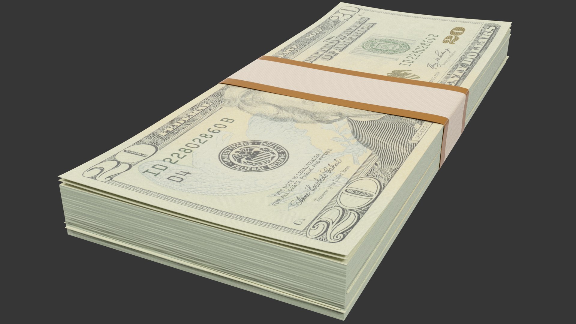 3D dollars bills banknotes - TurboSquid 1601874