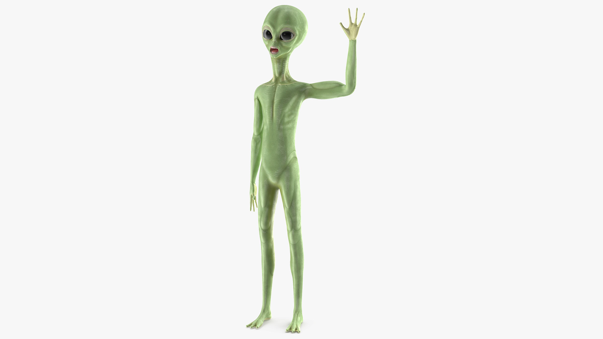 3D model cartoon alien greetings pose - TurboSquid 1602051