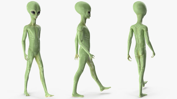 3D cartoon alien walking pose - TurboSquid 1602196