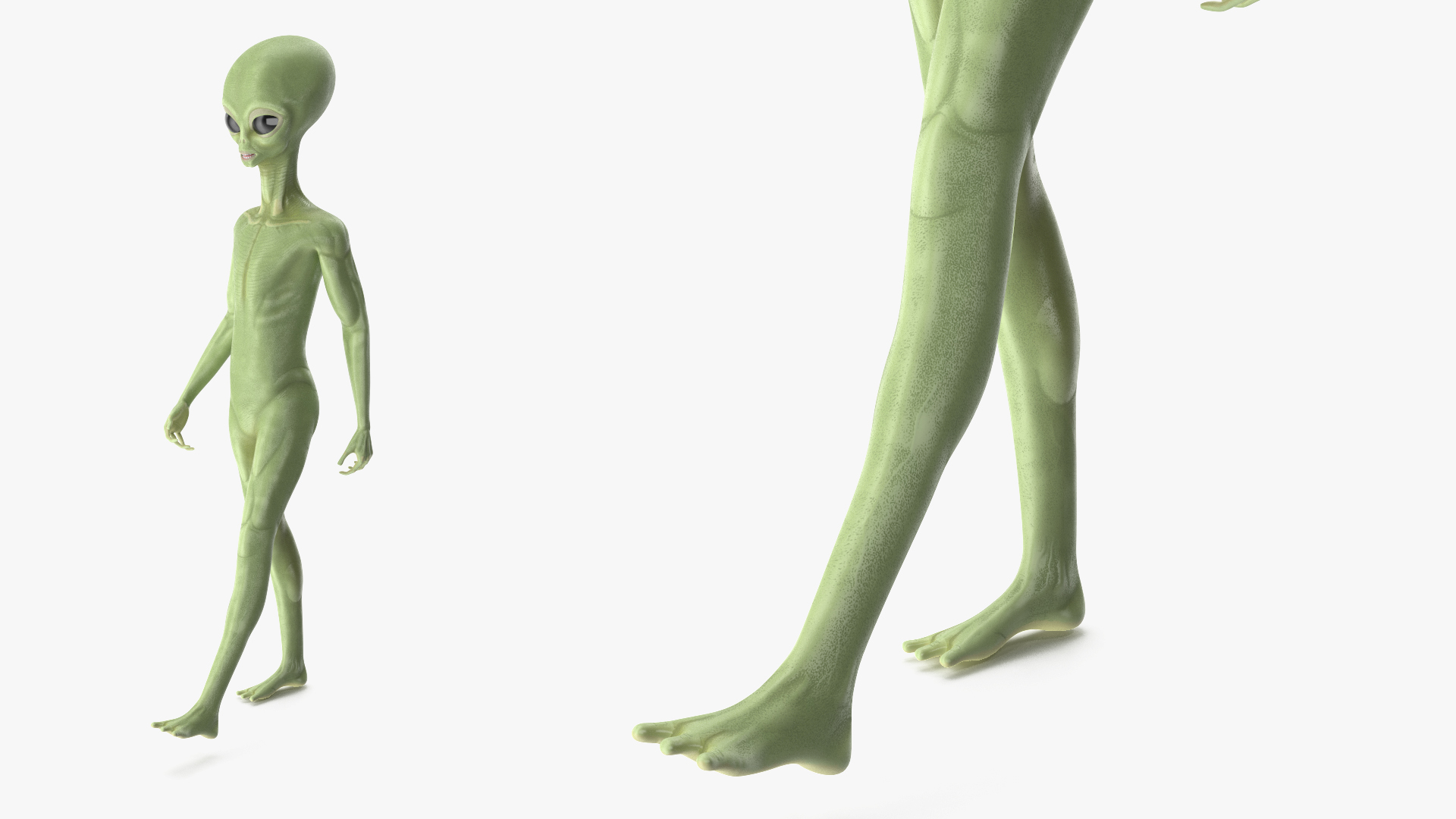 3D cartoon alien walking pose - TurboSquid 1602196