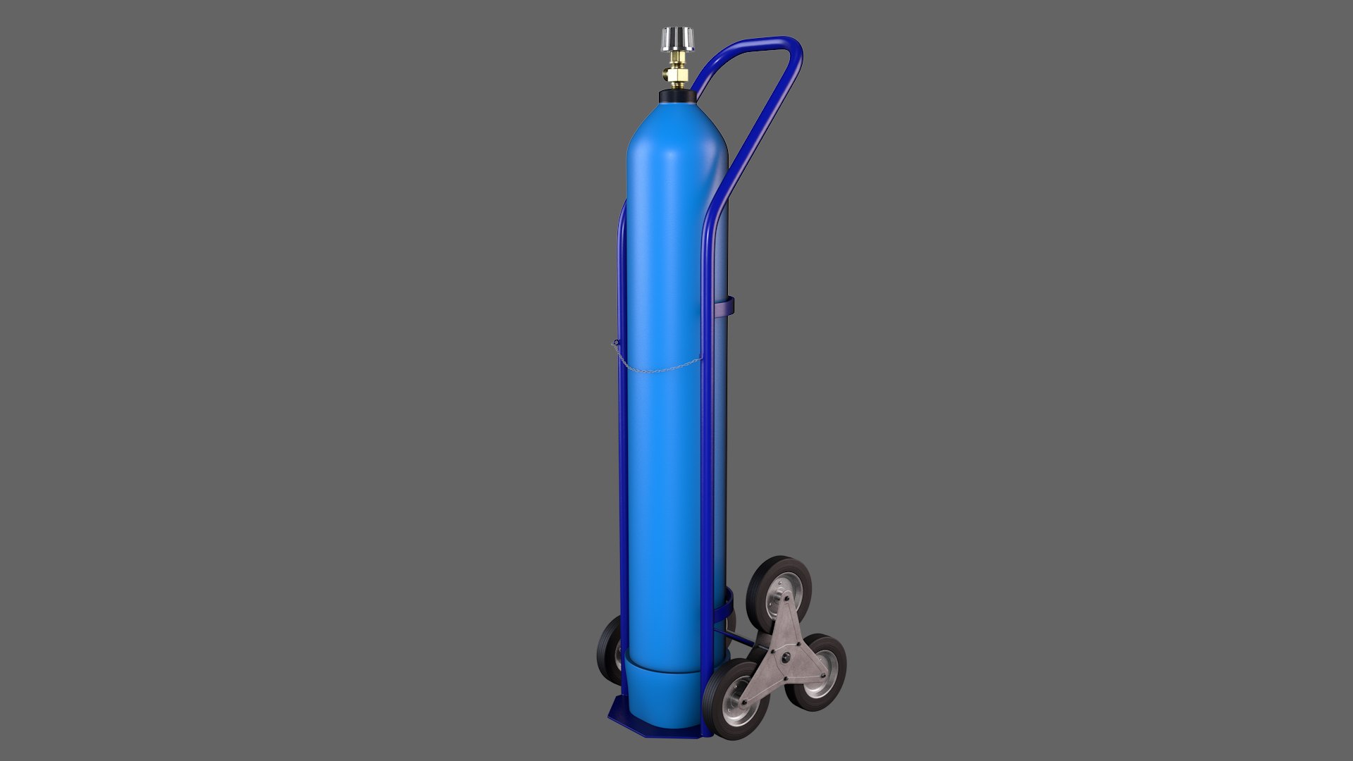 3D blue oxygen gas cylinder model - TurboSquid 1597389