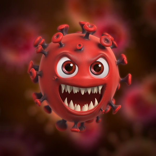 3D model covid-19 coronavirus cartoon character - TurboSquid 1602527