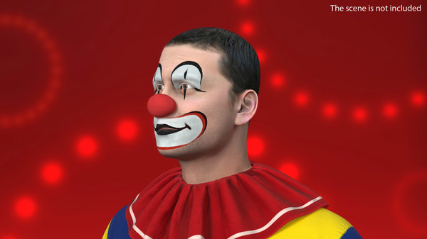 3D circus clown head model - TurboSquid 1602867