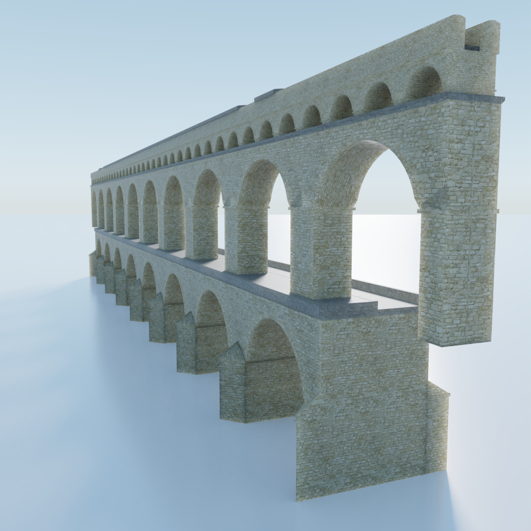 3D aqueduct pont du gard model - TurboSquid 1602934