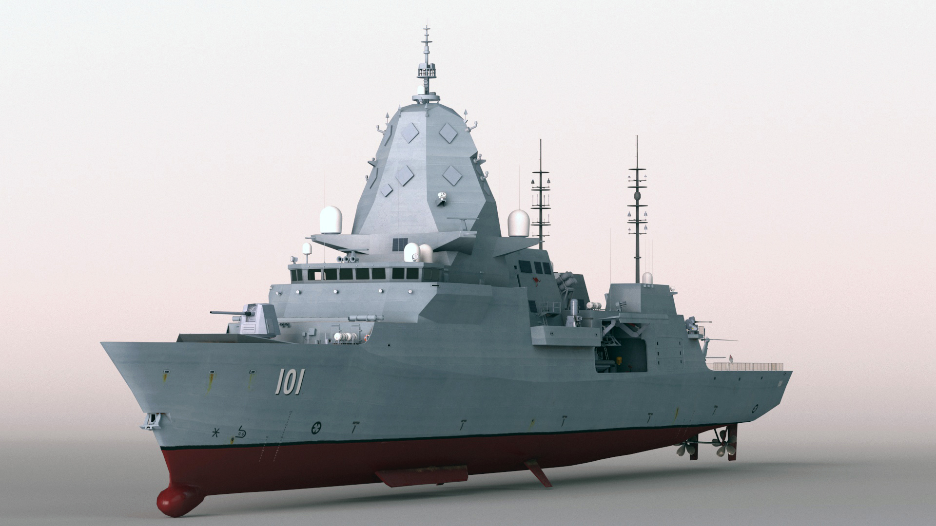 Hunter Class Frigate with Seahawk Helicopter3D模型 - TurboSquid 1595132