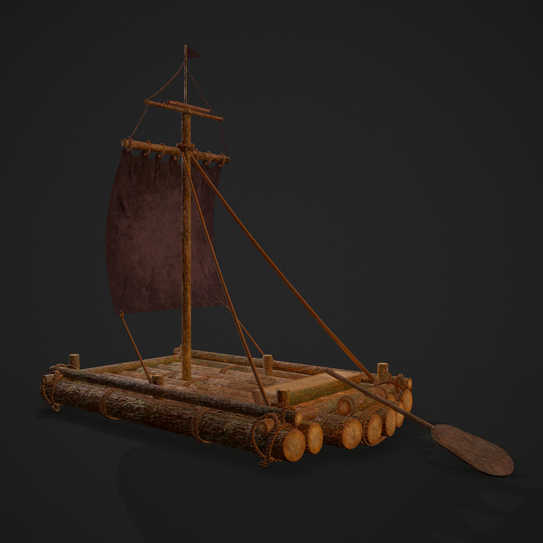 3D medieval raft - TurboSquid 1603173