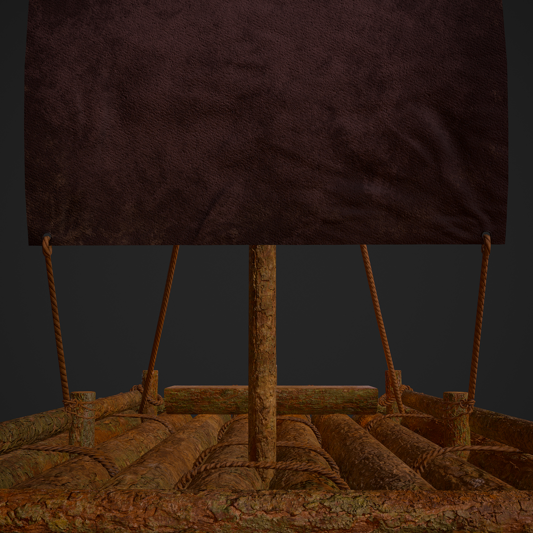 3D medieval raft - TurboSquid 1603173