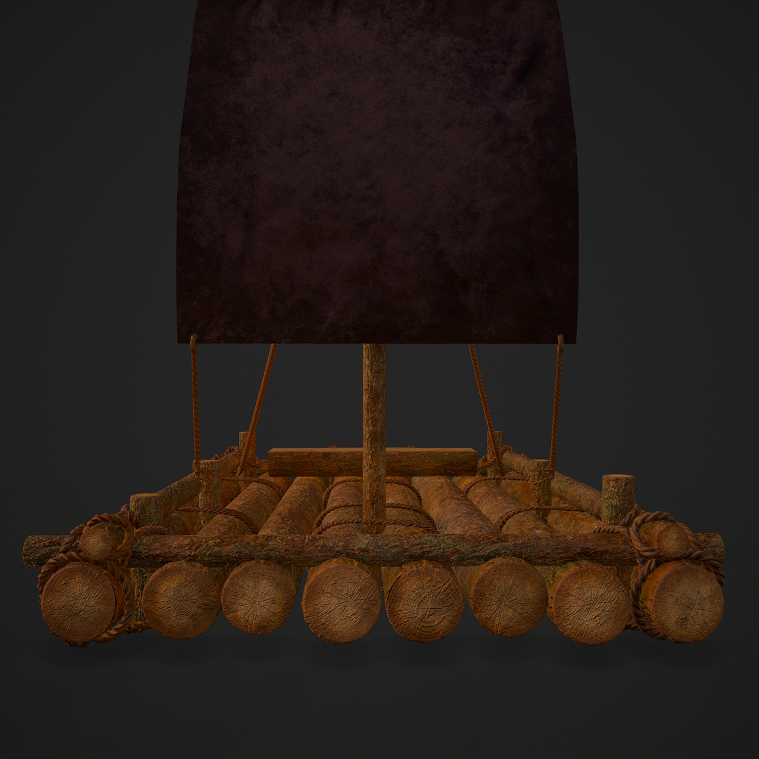 3D medieval raft - TurboSquid 1603173