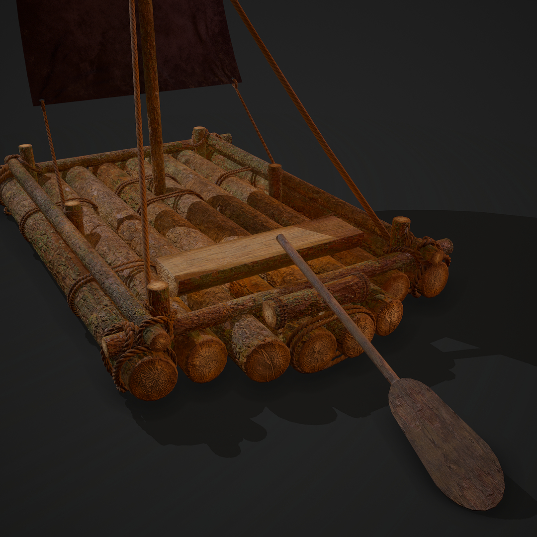 3D medieval raft - TurboSquid 1603173