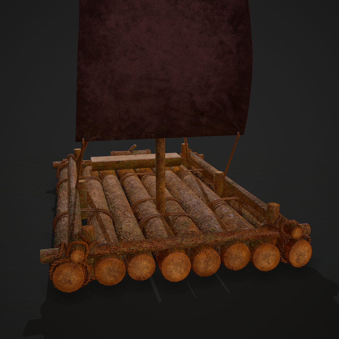 3D medieval raft - TurboSquid 1603173