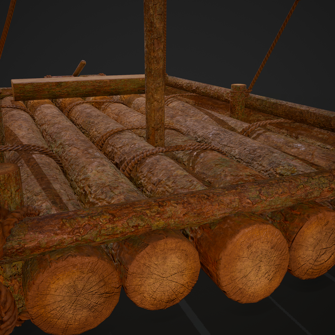 3D medieval raft - TurboSquid 1603173
