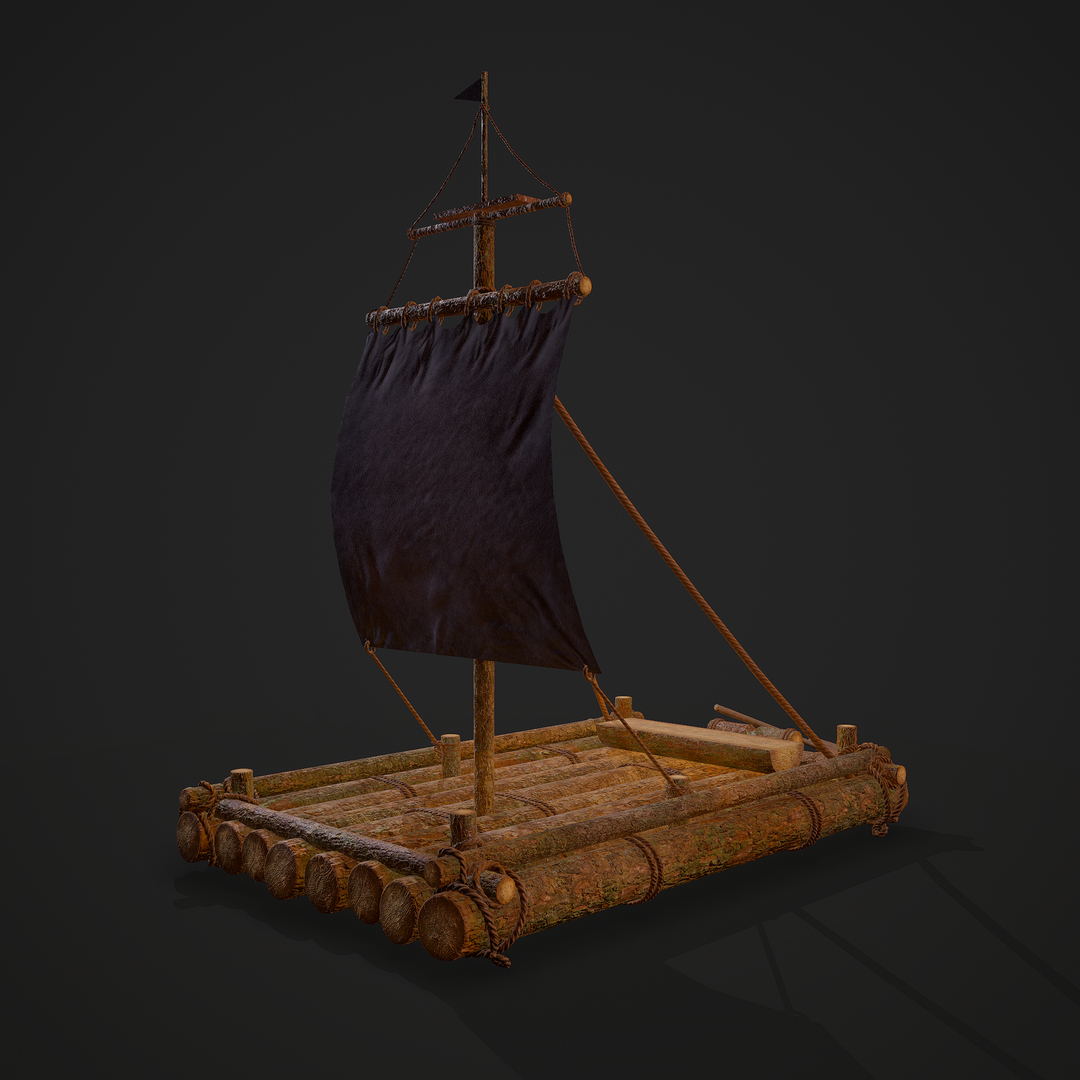 3D medieval raft - TurboSquid 1603173