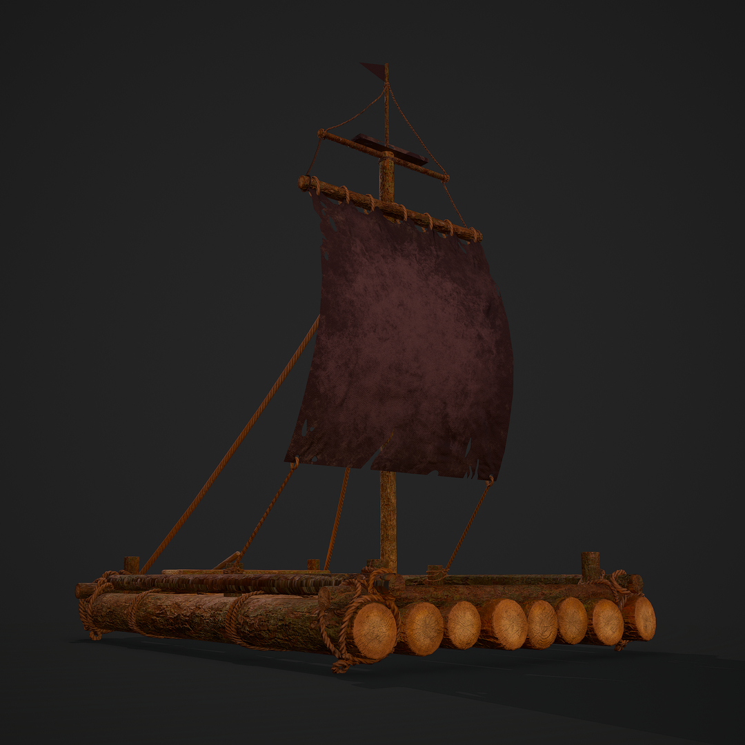 3D medieval raft - TurboSquid 1603173