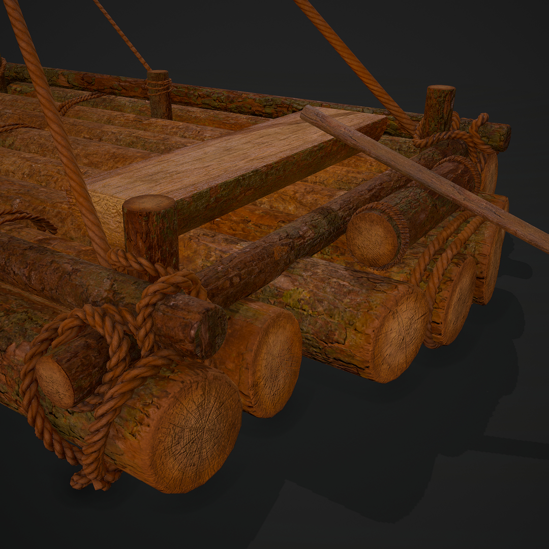 3D medieval raft - TurboSquid 1603173