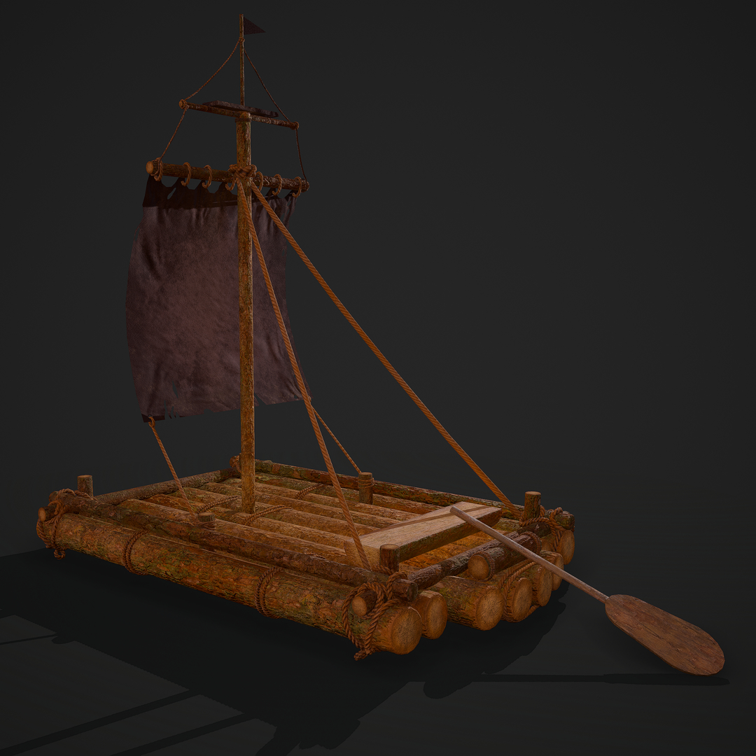 3D medieval raft - TurboSquid 1603173