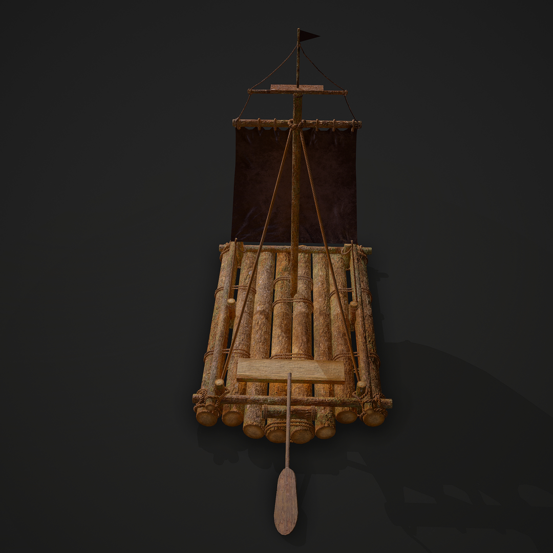 3D medieval raft - TurboSquid 1603173