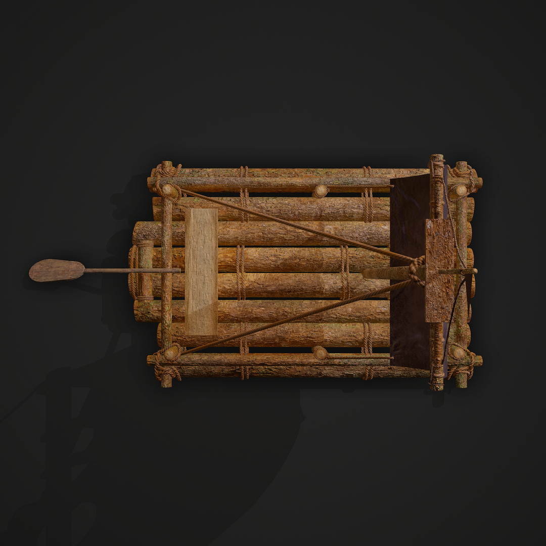 3D medieval raft - TurboSquid 1603173