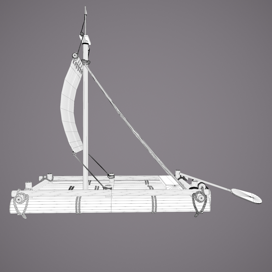 3D medieval raft - TurboSquid 1603173